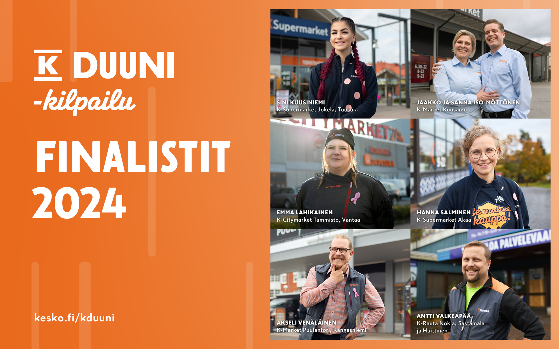 Tässä ovat K-Duuni-kilpailun vuoden 2024 finalistit